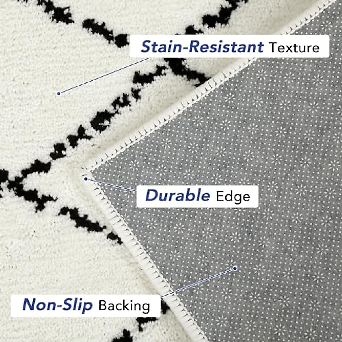 IMINROME Area Rugs 9x12 Modern Plush Large Rug Trellis Rug Geometric Rug Fluffy Shag Large Fuzzy Plush Soft Throw Rug,Large Shaggy Floor Big Carpets for Bedroom Kids Home Decor