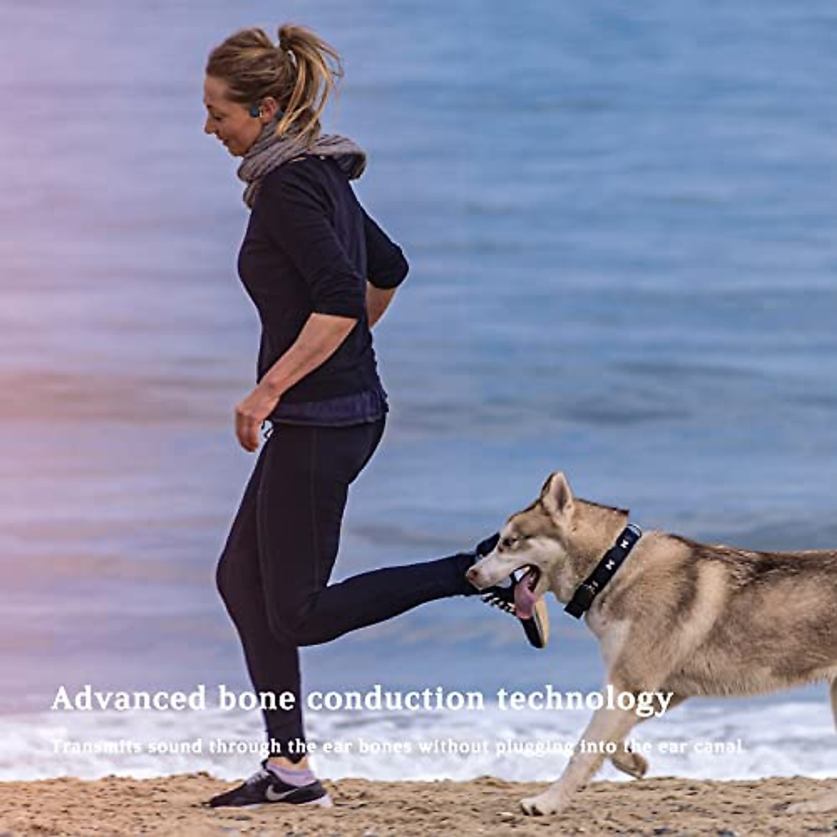 Waterproof Bone Conduction Bluetooth Headphones - Ultralight Swimming Headphones IP68 Waterproof Bluetooth 5.0 Open Ear Wireless Sports Headset with MP3 Player 16G Memory for Running Swimming (Grey)