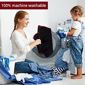 Exercise Bike Sweat Towel Mat, Super Absorbent Spin Bike Sweat Guard, Anti Slip & Machine Washable Mat Compatible with Peloton Bike, Peloton Accessories Black/Red