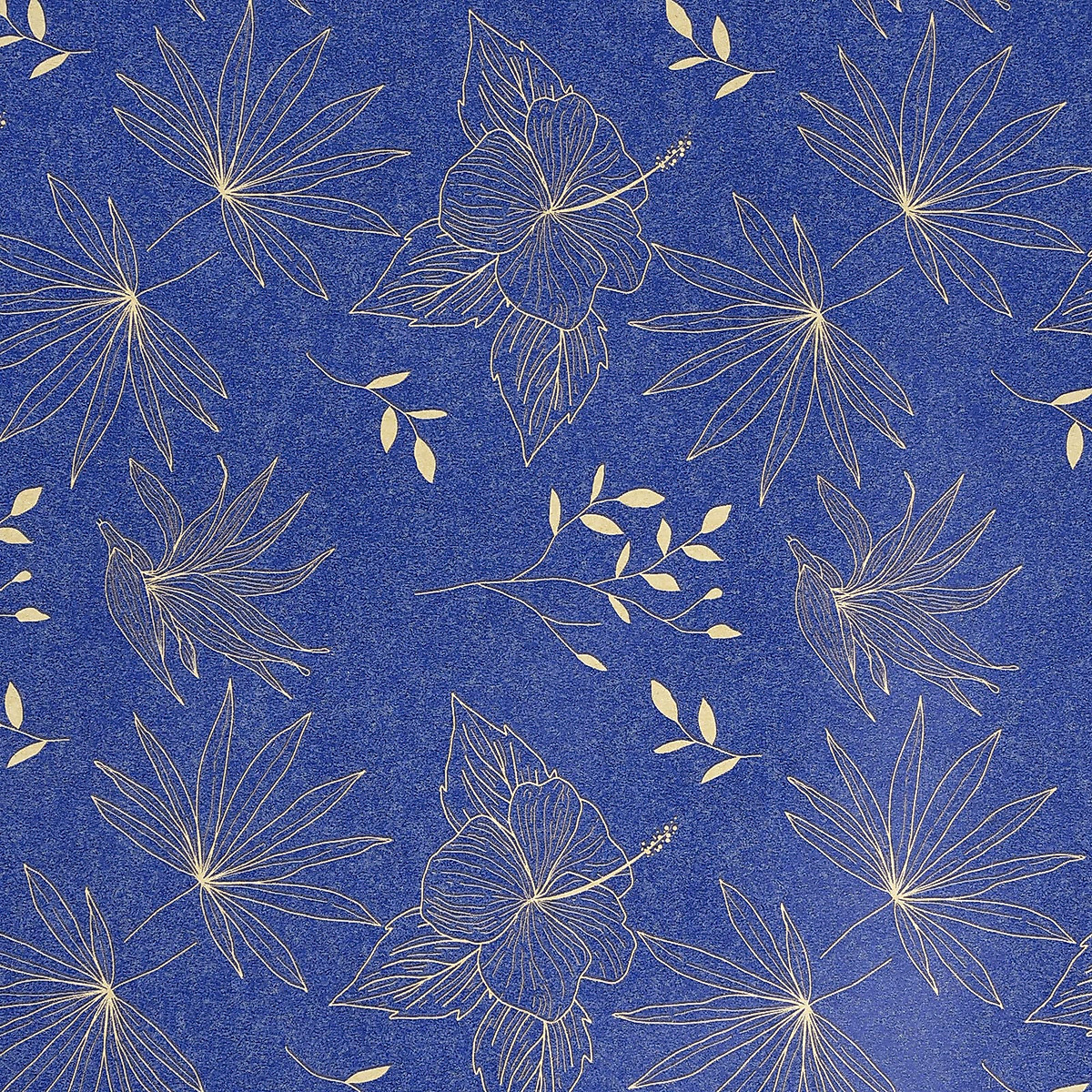 RUSPEPA Kraft Wrapping Paper Roll - Blue Flowers and Plants Pattern - 30 Inches x 100 Feet