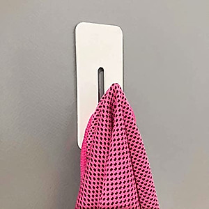 ruisheng 3M Hooks Adhesive Hooks Stick on Wall Hooks Door Hooks Waterproof Metal Traceless Hooks Strips White Towel Hooks Damage-Free Utility Hooks 18 Pack (Arc)