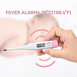 Snomd Digital Oral Thermometer for Adults and Children with LCD Display, Oral Thermometer for Baby with Fever Alarm Rectal & Underarm Use, Fast Reading Thermometer