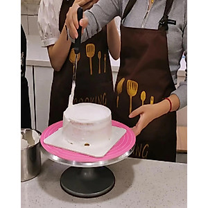 Silicone Baking Mat Cake Mat Silicone Cake Mat Silicone Baking Mat with Measurements for CakeTurntable Stand Non-Stick Heat Resistant Pastry Baking Sheet -Pink