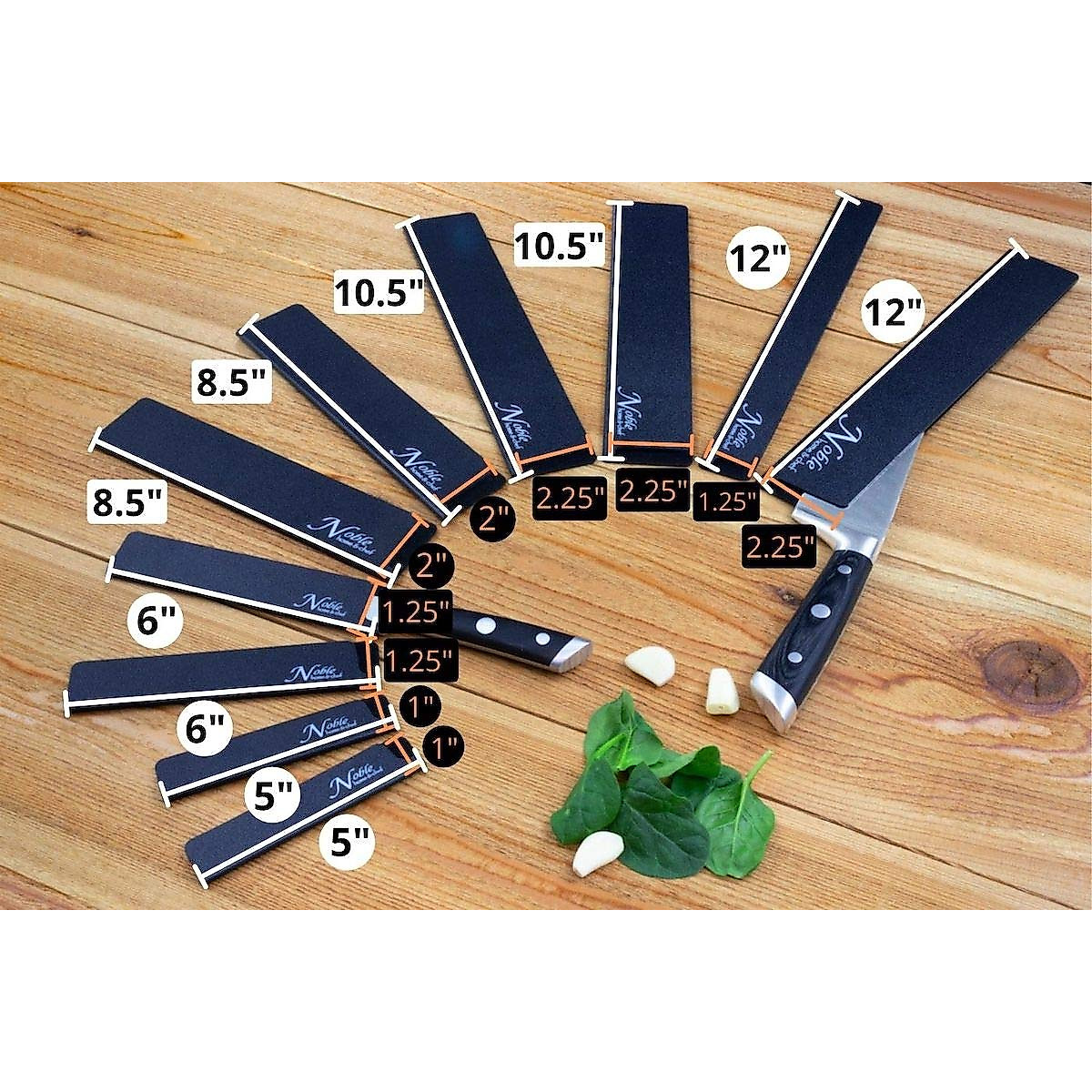 10-Piece Universal Knife Guards are Felt Lined, More Durable, BPA-Free, Gentle on Blades, and Long Lasting. Noble Home & Chef Knives Covers Are Non-Toxic and Abrasion Resistant! (Knives Not Included)