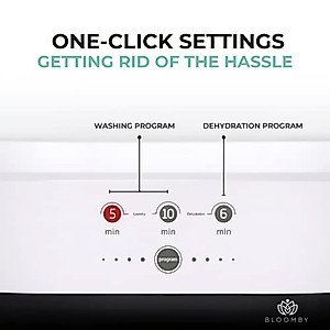 BLOOMBY Mini Portable Washing Machine & Dryer - Convenient 2-in-1 Portable Energy Saving Clothing Washer - For Small Delicates, Underwear, Socks & Baby Clothes (Grey/White)