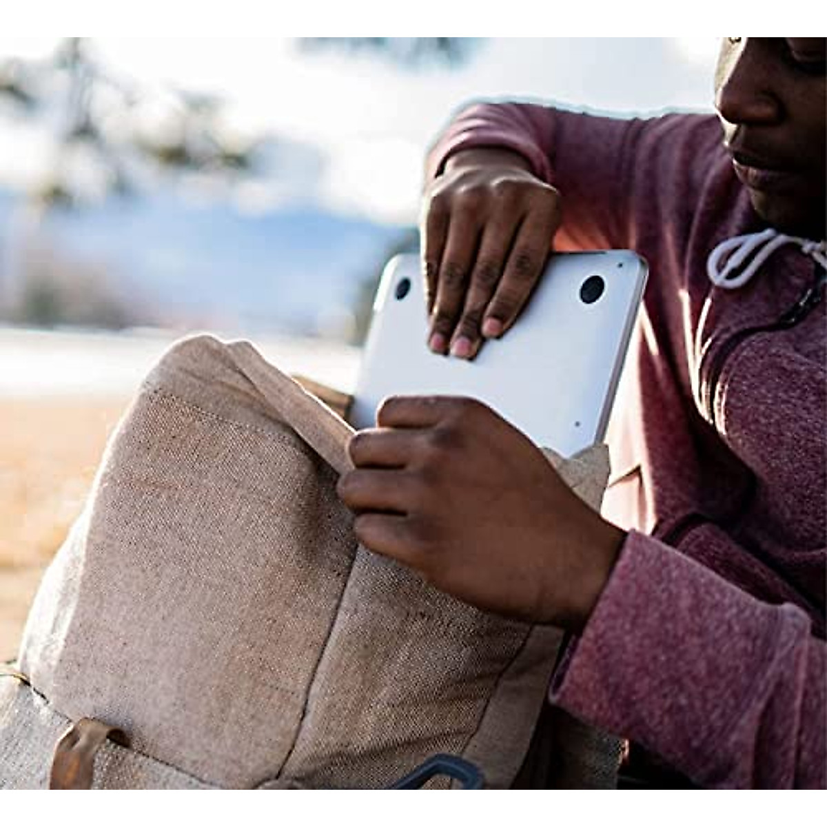Large Hemp Backpack - Eco Friendly Unisex Rustic Bag Durable by Freakmandu White