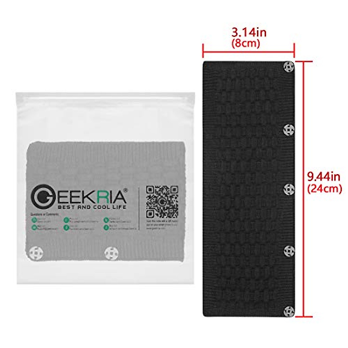 Geekria Knit Fabric Headband Cover Compatible with Bose QC35 II, QC25, QC15, QC2 Headphones, Head Cushion Pad Protector, Replacement Repair Part, Sweat Cover, Easy DIY Installation (Black)