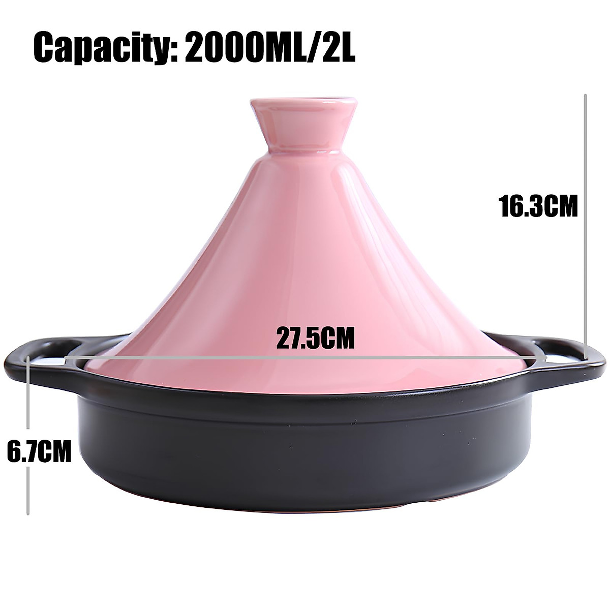 Xgxoz Enameled Cooking Pot Tajine, Premium Cooking Pot Cookware with Ceramic Lid, Enameled Tagine Pot for Home Kitchen