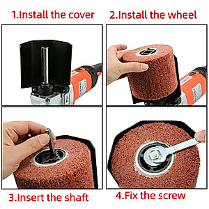 HaTur Electric Burnishing Polishing Machine Handheld Wheel Polisher Sander Wire Drawing Machine for Stainless Steel Metal Wood, 110V 1400W, 8 Speed Adjustable