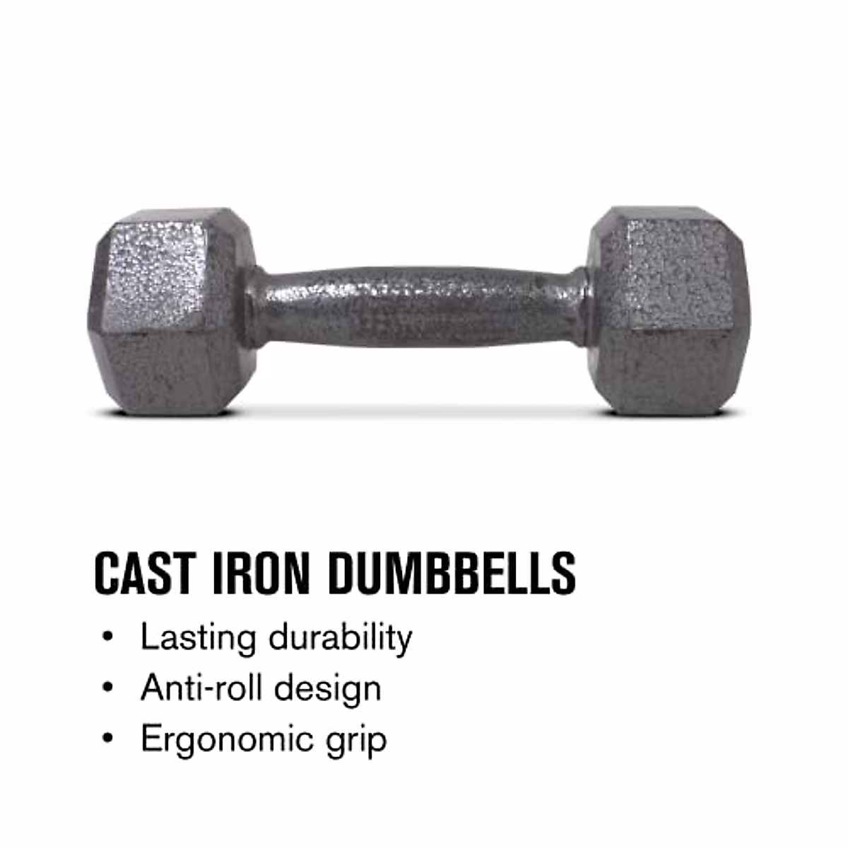 Weider 3 Lb. Cast Iron Hex Dumbbell, Black