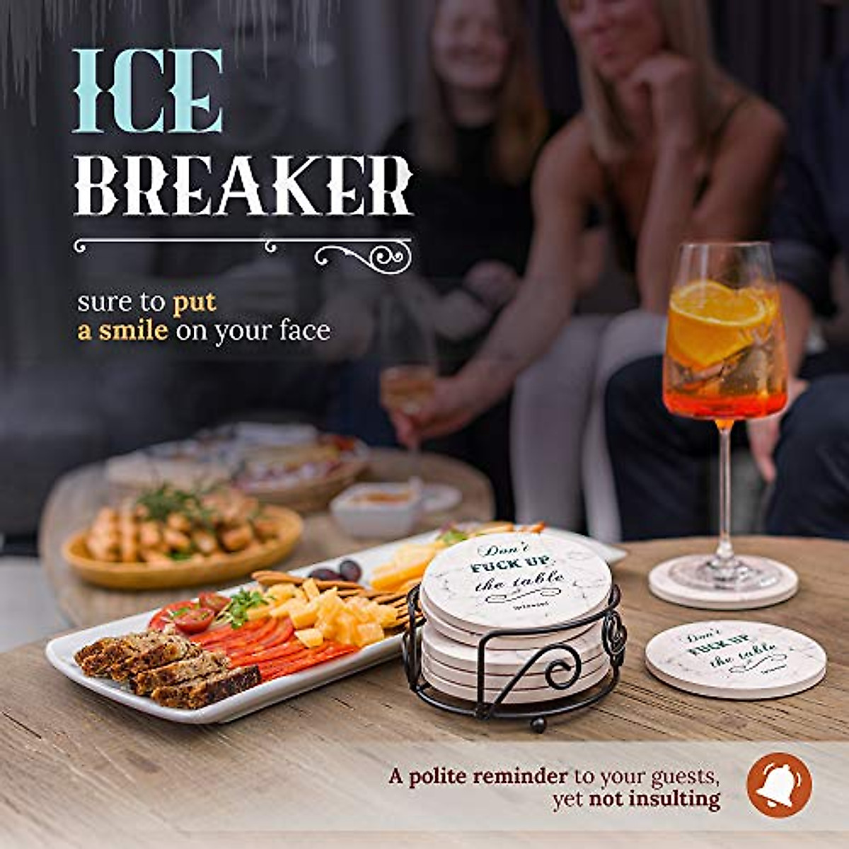 Funny Drink Coasters - Home Decor Gifts Housewarming Gift, House Decor Coasters for Coffee Table Decor, House Warming Gifts New Home Couple, Decorations for Living Room Decor New Home Gift for Home