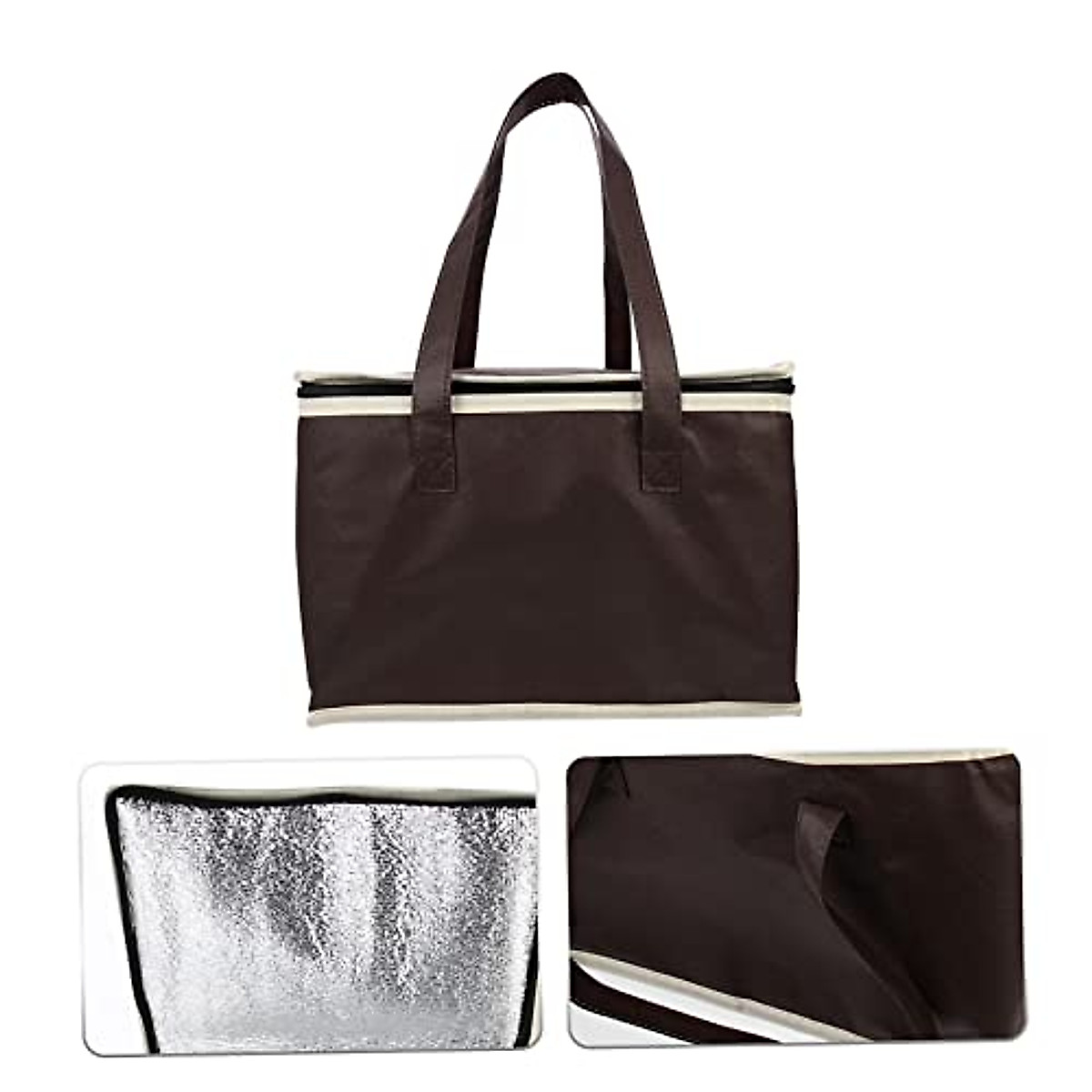 OKUMEYR Aluminum Insulation Hot Cold Food Produce Insulated Food Carrier Insulated Pizza Storage Insulated Shopping Tote Coffee Non-woven Fabric