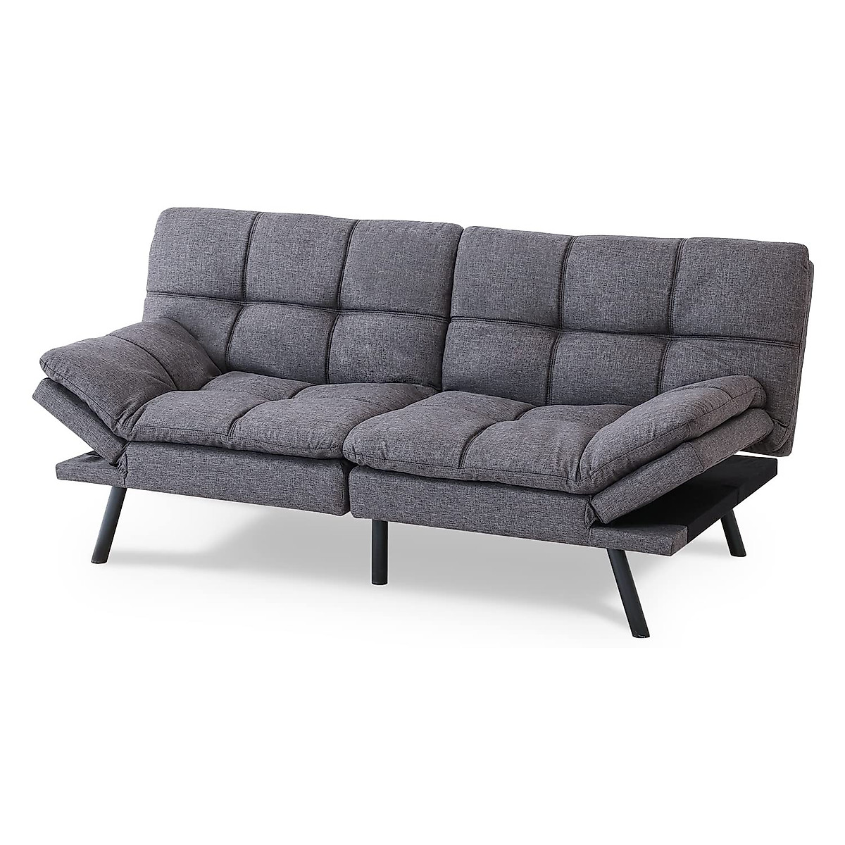 Opoiar Bed,Memory Foam Convertible Loveseat Couch, Sleeper Sofa Modern Futon Sets Sofabed, 71 x 33 x 31.5 inches, Grey