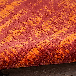 Nourison Essentials Indoor/Outdoor Solid Abstract Red 9' x 12' Area Rug, Easy Cleaning, Non Shedding, Bed Room, Living Room, Dining Room, Backyard, Deck, Patio (9x12)