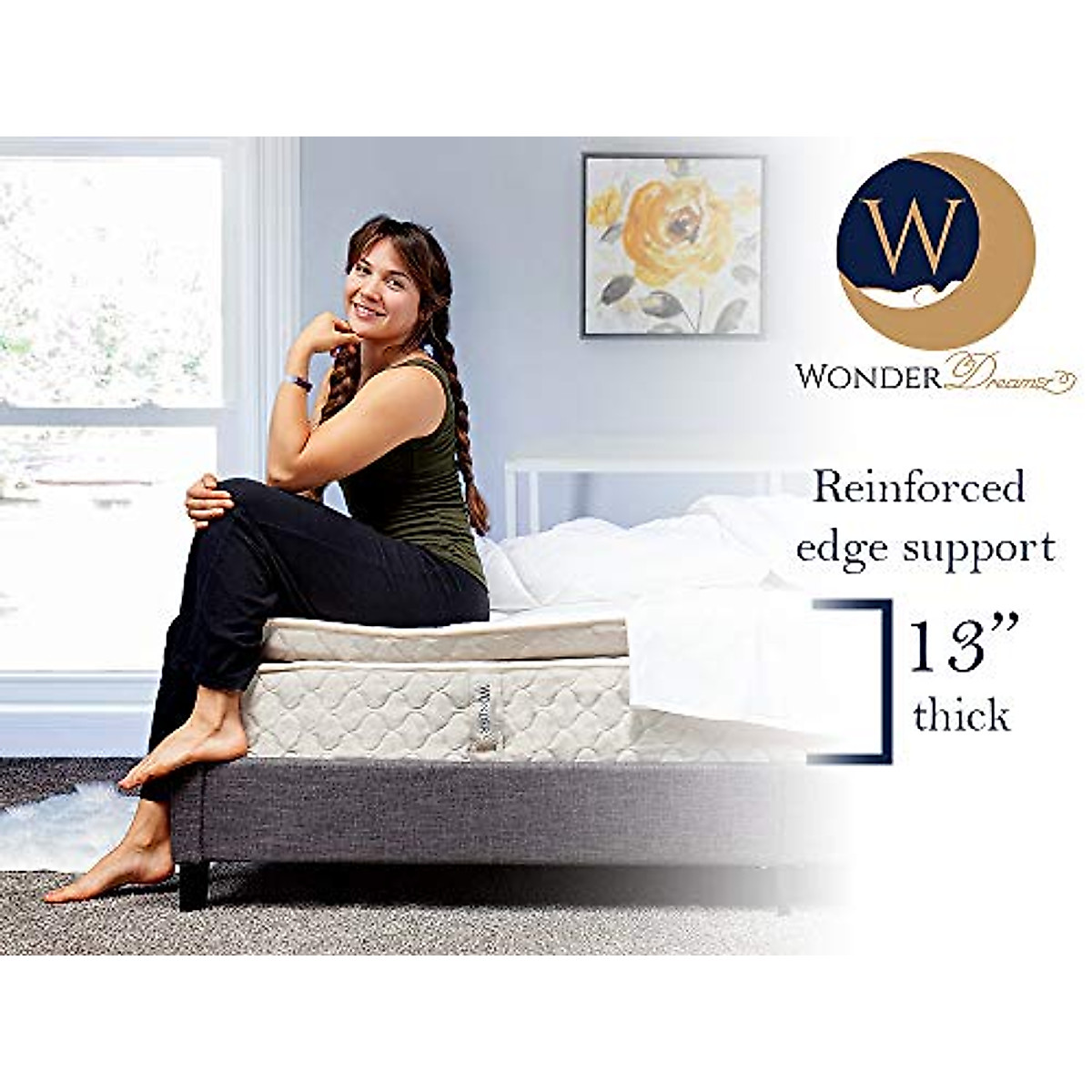 NBD Corp Serene Series 14” Dual-Firmness Hybrid Mattress by WonderDreamz with Luxury Memory Foam Pillow Top & Individually Encased Pocket Springs. CertiPur-US Certified w/Sleep Trial (Twin_XL)