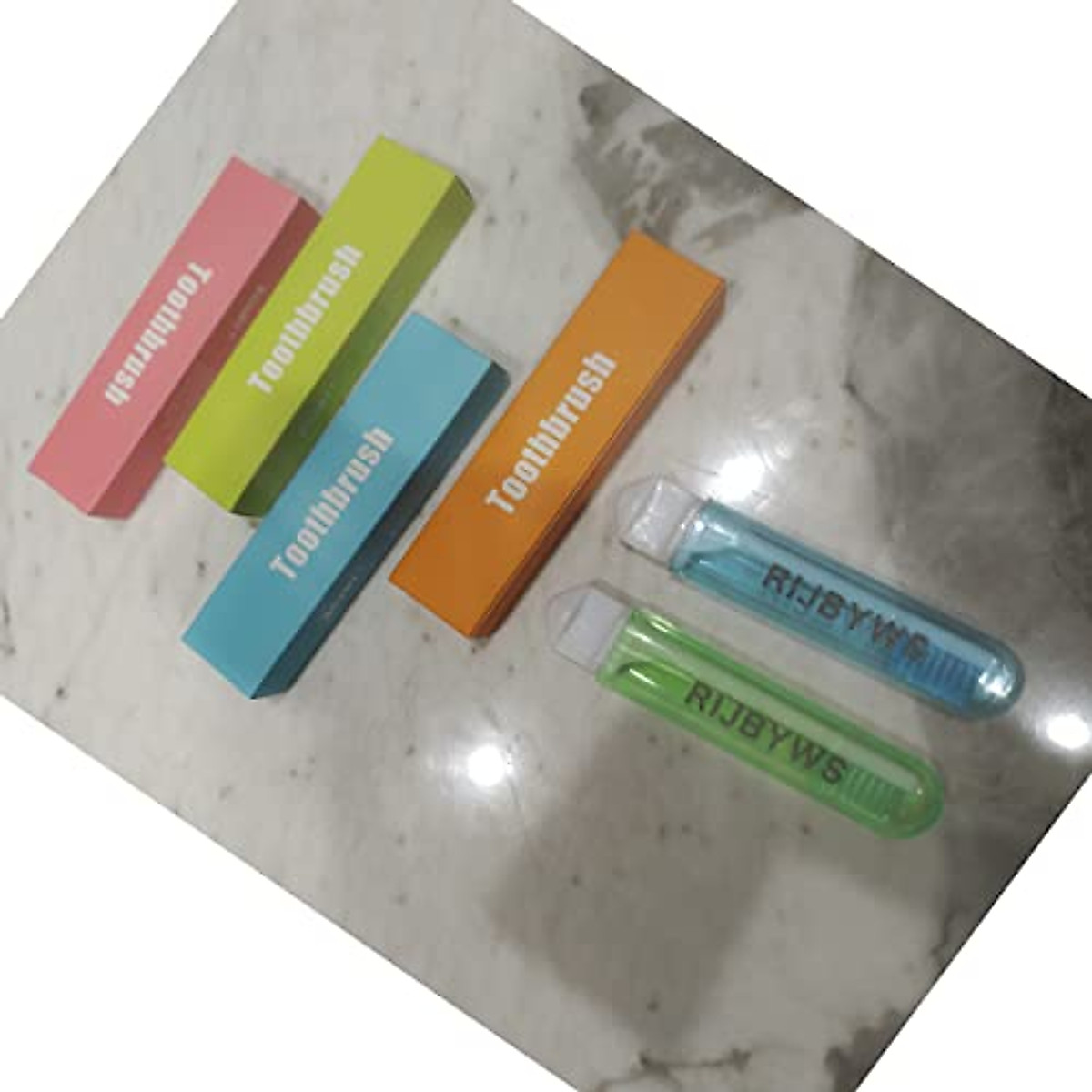 RIJBYWS 4PCS MINI Travel Toothbrushes, On Fhe Folding Toothbrushes [non-electric], Does Not Hurt The Gums,Suitable for Travel, Camping, School, Home (3.9 inches after folding)