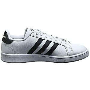 adidas men's Grand Court Sneaker, White/Black/White, 11.5 US