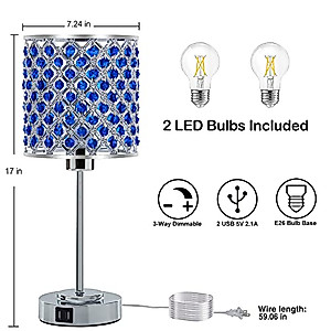 GyroVu Blue Crystal Lamp for Living Room Bedroom and Office