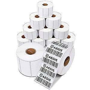 Aegis Adhesives - 2” X 1” Direct Thermal Labels for UPC Barcodes, Address, Perforated & Compatible with Rollo, Zebra, & Other Desktop Label Printers (12 Rolls, 1300/Roll)