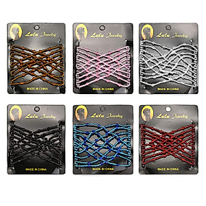 CCbeauty 6 Pcs Magic Hair Comb Elastic Beaded Hair Clips Women Decorative Accessories,Bride Double Slides Stretching Hairpins Combs for Ladies Girls Popular Hairstyles