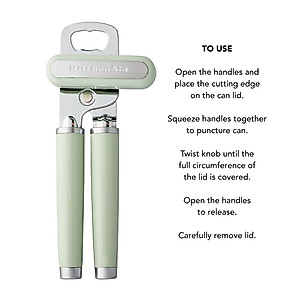 KitchenAid Classic Multifunction Can Opener/Bottle Opener, 8.34-Inch, Pistachio & Gourmet Euro Peeler, One Size, Pistachio