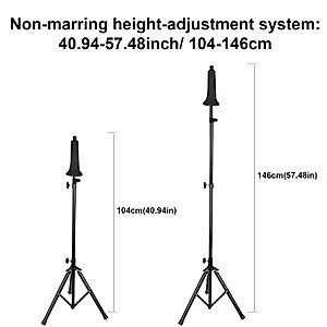 Trombone Stand Portable with Cushioned Bell Mount, Black Finish Height Adjustable 40.94-57.5inch