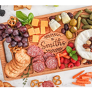 USA Made Personalized Charcuterie Board Engraved - Custom Charcuterie Board Personalized Cheese Board - Charcuterie Boards Personalized Large - Custom Charcuterie Boards Wood Engraved Charcuterie Set