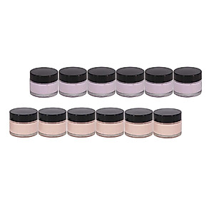 BPFY 24 Pack 2 oz Round Clear Glass Cosmetic Jars with Inner Liners and Black Lids, Travel Jars, Refillable Containers for Makeup, Cream, Lotion, Sugar Scrubs, Eye Shadow, Slime, Paint, Jewelry