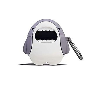 Huayou Cute Cartoon Case for New AirPods 3rd Generation 2021,Kawaii Funny Aesthetic Animal Style Design with Keychain,Protective Silicone AirPod Case Cover for Women Girls Boys Men Kids (Shark)