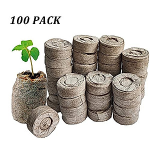 35mm Peat Pellets Seed Starting Plugs Seeds Starter Pallet 100 Pack Seedling Soil Block for Garden Seedling Planting