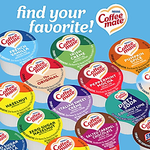 Nestle Coffee mate Coffee Creamer, French Vanilla, Liquid Creamer Singles, Non Dairy, No Refrigeration, Box of 180