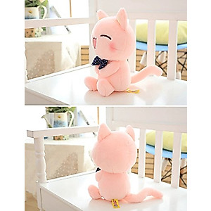 ECTY Cat Plush Cute Plushies, Pink Cat Plushie, Cat Stuffed Animals, Kawaii Plush Toys for Kids - 11 inch