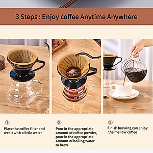 Pour Over Coffee Maker, Pour Over Coffee Dripper, Manual Porcelain Slow Brewing Accessories for Travel, Camping, Office, Home, Cafe, Coffee Gifts(White, Large, 2-4Cups)