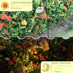 Solar Watering can with Garden Decor Lights,Retro Waterproof Copper Solar Twinkle Lights for Outdoor,Pathway,Yard, Deck,Patio,Walkway,Lawn,Courtyard Party Art Decorations(Large)