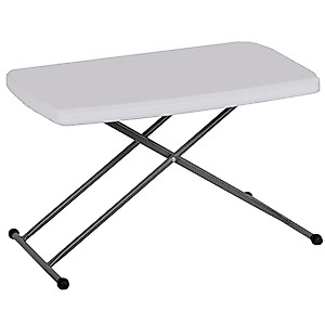 F2C 30-Inch Folding Table, Multi-Functional Personal Table,Portable and Adjustable Height for TV Trays, Laptop, Sewing,Ideal for Small Spaces,Camping Picnic Party Table On-The-Go Needs, White
