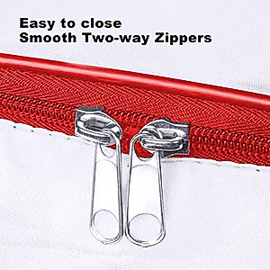 TQS 30" Christmas Garland Ornaments Wreath Storage Bag - Christmas Large Wreath Storage Container - Reinforced Wide Heavy Duty Handle and Double Sleek Zipper -Protect Your Party Decorations - White