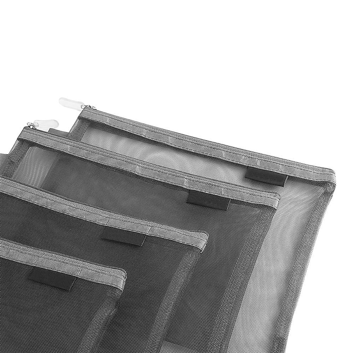 Topfinder Clear Cosmetic Bags Zip Makeup Mesh Bags Pencil Case Pouch Travel Toiletry Kit Set Storage Case (Grey)