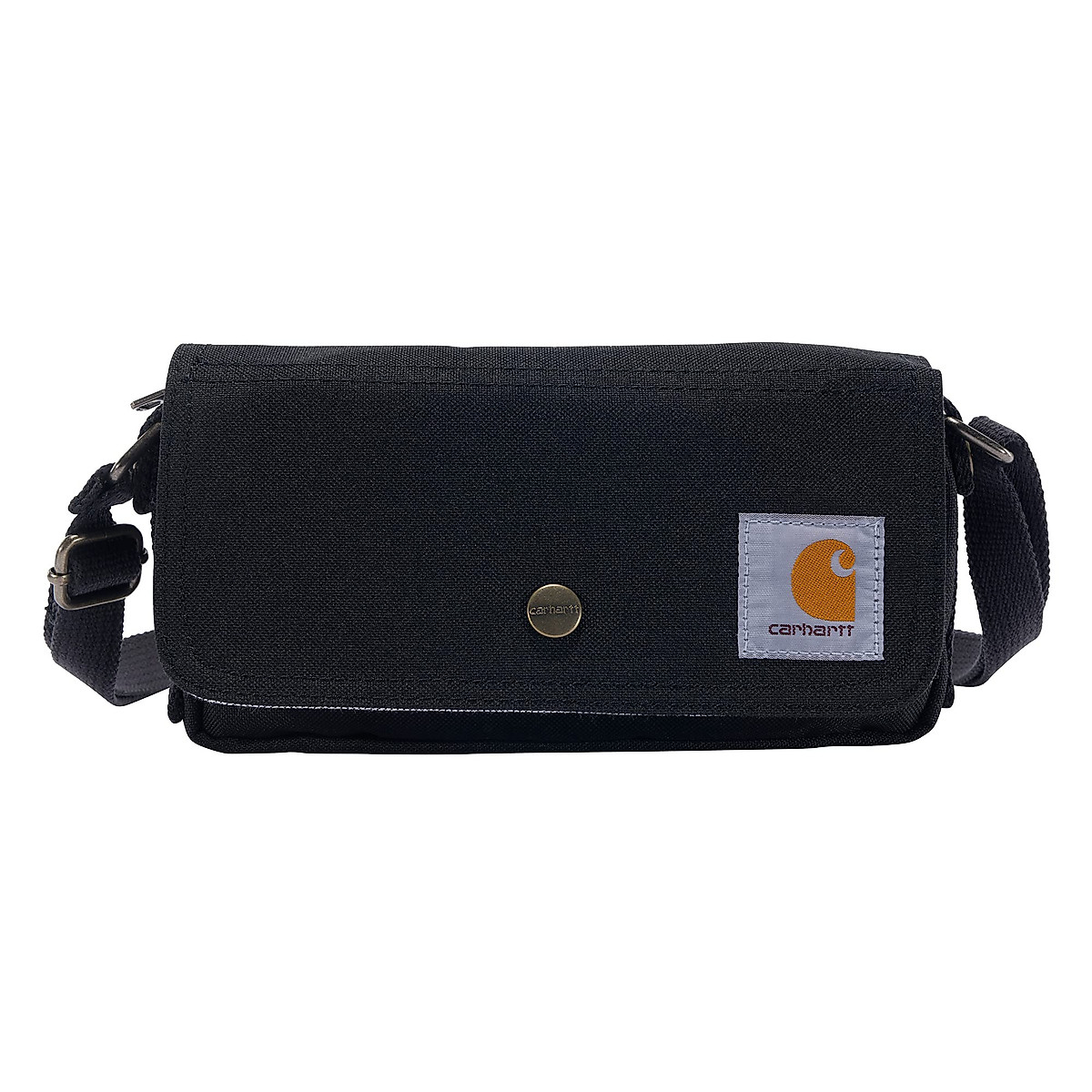 Carhartt Crossbody Horizontal Bag, Carries as a Crossbody or Waist Pack with Removable Strap, Black
