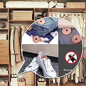 Omio Cedar Blocks for Clothes Storage - 54 Pcs 100% Aromatic Red Cedar Rings for Wardrobe Closets and Drawers, Cedar Wood Rings for Clothes Storage