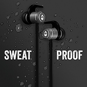 ECOXGEAR Sweat Proof Sport Buds with Microphone & Control & Passive Noise Cancellation - Black
