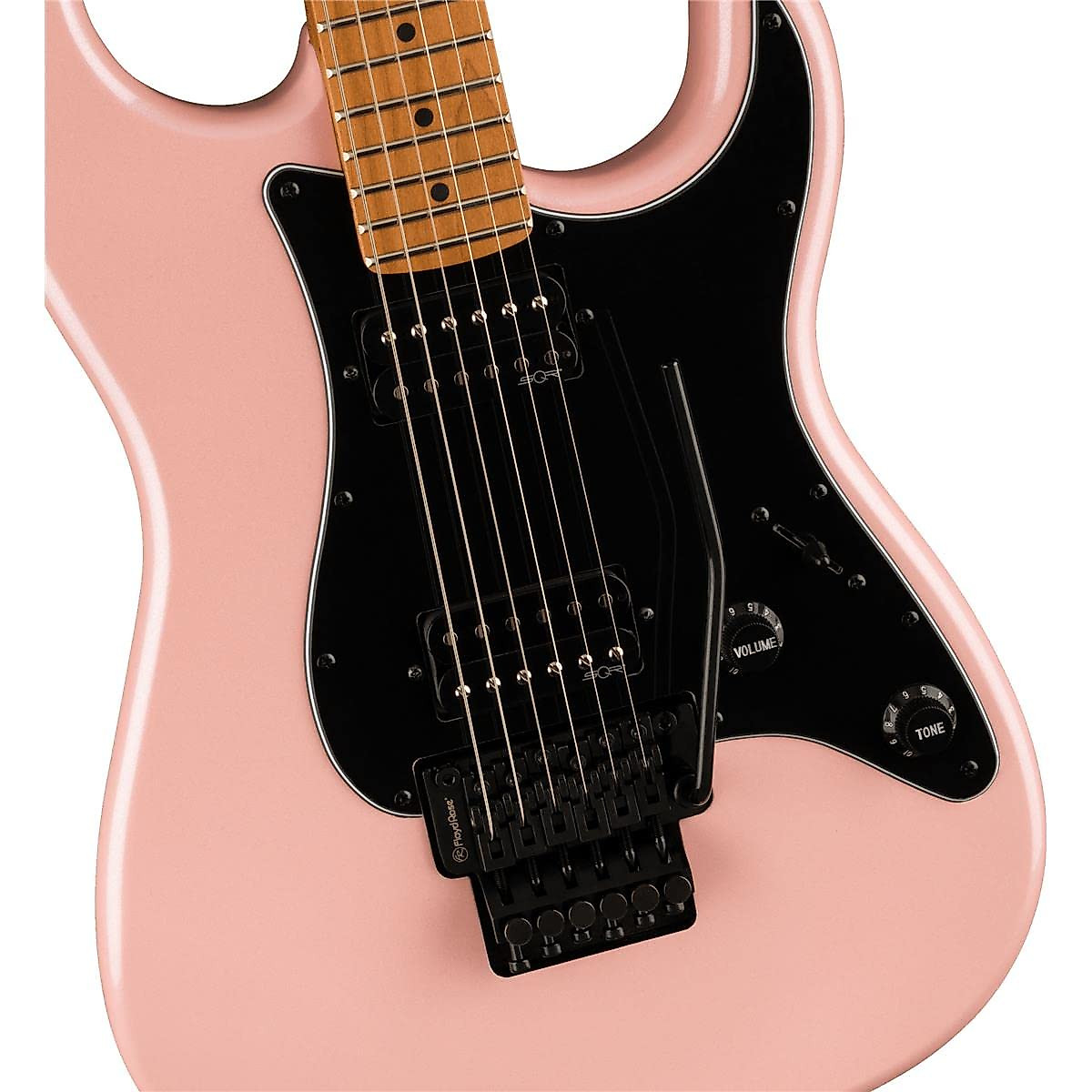 Squier Contemporary Stratocaster HH Floyd Rose Electric Guitar, with 2-Year Warranty, Shell Pink Pearl, Roasted Maple Fingerboard