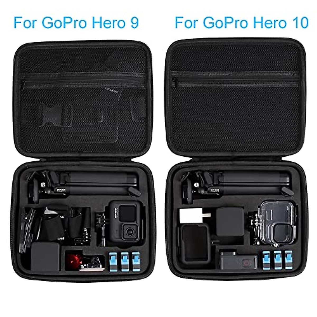 Hard Case for GoPro Hero 11/10/9/8/7/2018/6/5 Blcak/4 Silvery Action Camera, Accessories Carrying Storage Shoulder Bag with Strap