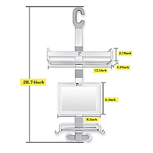 ToiletTree Products Rustproof Aluminum Shower and Bath Caddy with Fogless Shower Bathroom Mirror and Squeegee (Mirror with Aluminum Caddy).