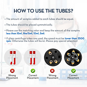 Cekegon PRP Centrifuge Machine 6x15mL/10mL/7mL/1.5-5ml, Benchtop Lab Centrifuges with 300-5000rpm Max. 2600xg RCF for Laboratory College