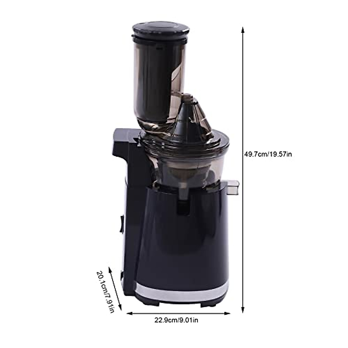 awolsrgiop Juicer Machine, 250W Masticating Juicer Cold Press Slow Juicer Extractor for Home Juicer Machines for Nutrient Fruits Quiet Kitchen Double Slots Stainless Steel High Juice Yield Low Noise