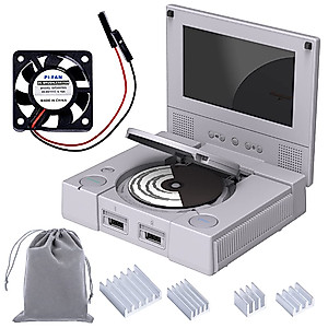 Retroflag PiStation Case with 4.3 inch LCD Screen, 2 Stereo Speakers, Safe Shutdown Safe Reset, Pi 4 Fan, Pi 4 Heatsinks for Raspberry Pi 4 Model B