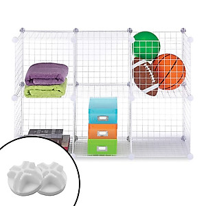 Kyuionty 30Pcs Wire Cube Connectors Plastic Grid Cube Organizer Connector for Modular Closet Storage Organizer & Wire Shelving (White)