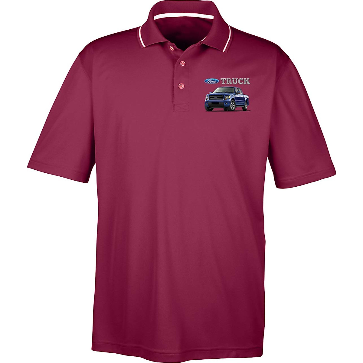 Ford F-150 Truck Pocket Print Two Tone Polo, Maroon 6XL