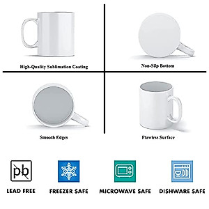 Holywarm Sublimation Mugs, White Coffee Mugs 11oz Sublimation Coffee Mugs AAA Coating Ceramic Mugs with Large Handle, Sublimation Blanks White Mugs Coffee Mug Set with Gift Boxes (36)