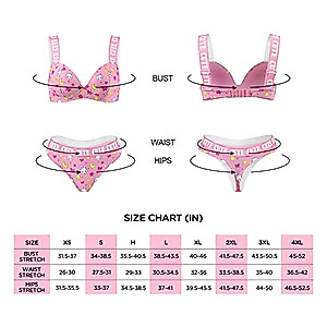 Littleforbig Women Nightwear Strap Sleepwear Cami Top and Thong Bralette Set - Usagi Sporty Pink M